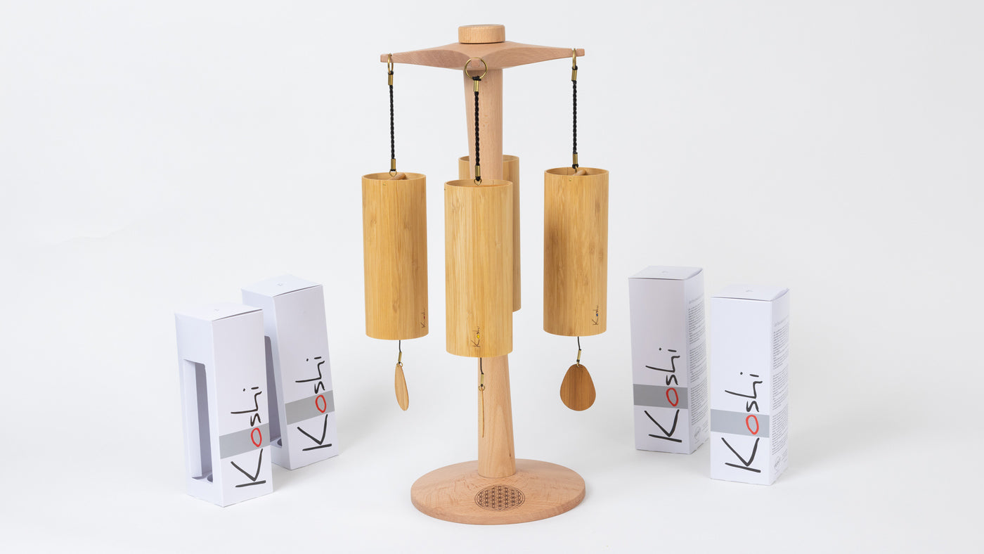 Koshi Chime Set 4 Offer plus Premium Chime Stand – gaiachimes.co.uk